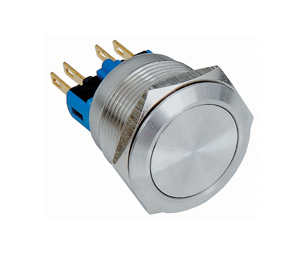 22mm Momentary Stainless Steel Pushbutton – Maple Leaf Electrical Supplies