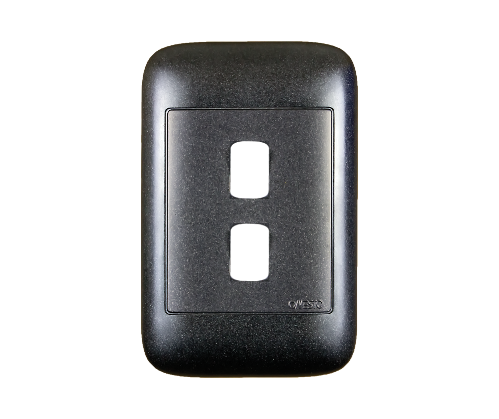 4X2 2 Lever Black Yoke and Surround – Maple Leaf Electrical Supplies