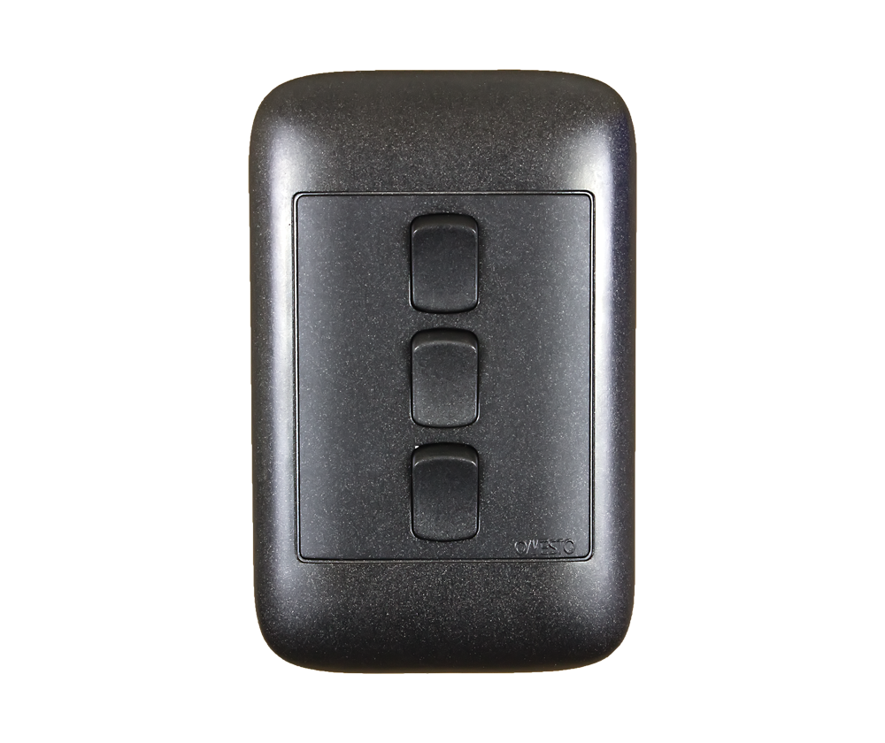 4X2 3 Lever 1 Way Black Switch – Maple Leaf Electrical Supplies