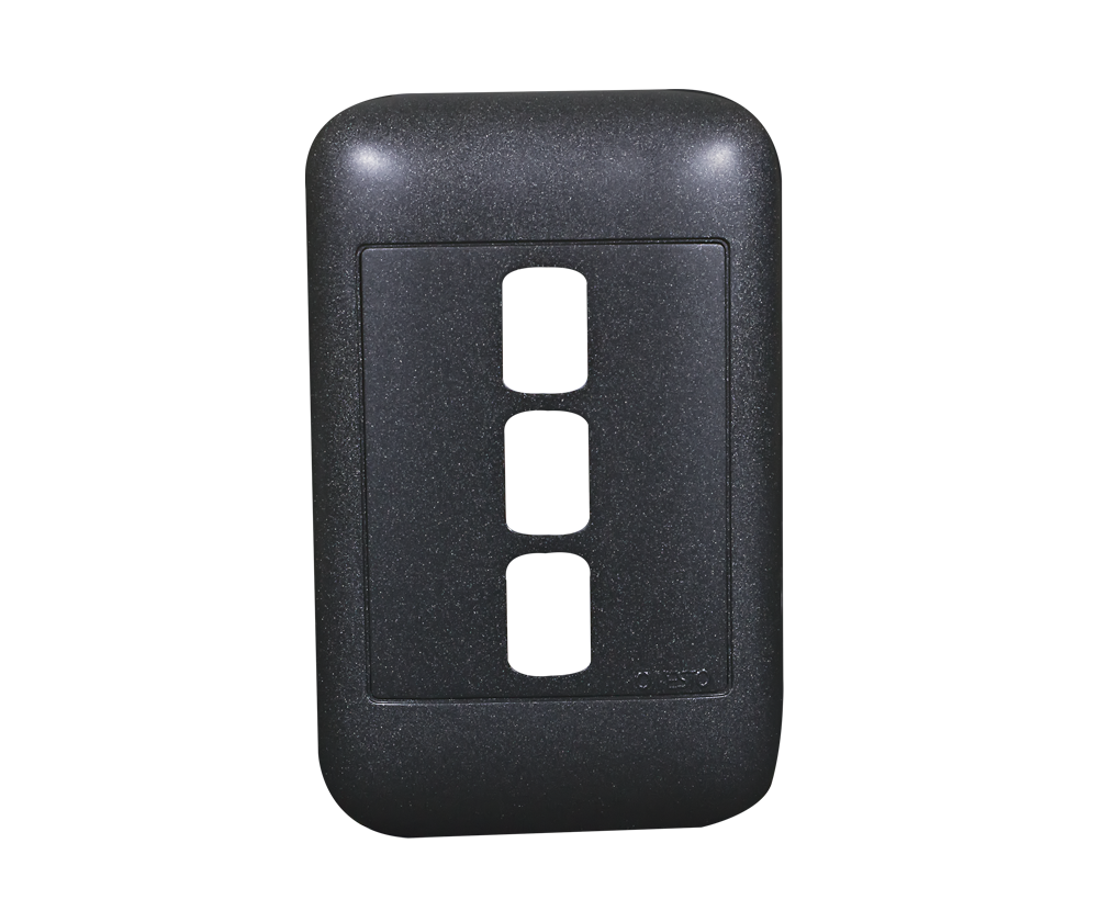 4X2 3 Lever Black Yoke and Surround – Maple Leaf Electrical Supplies