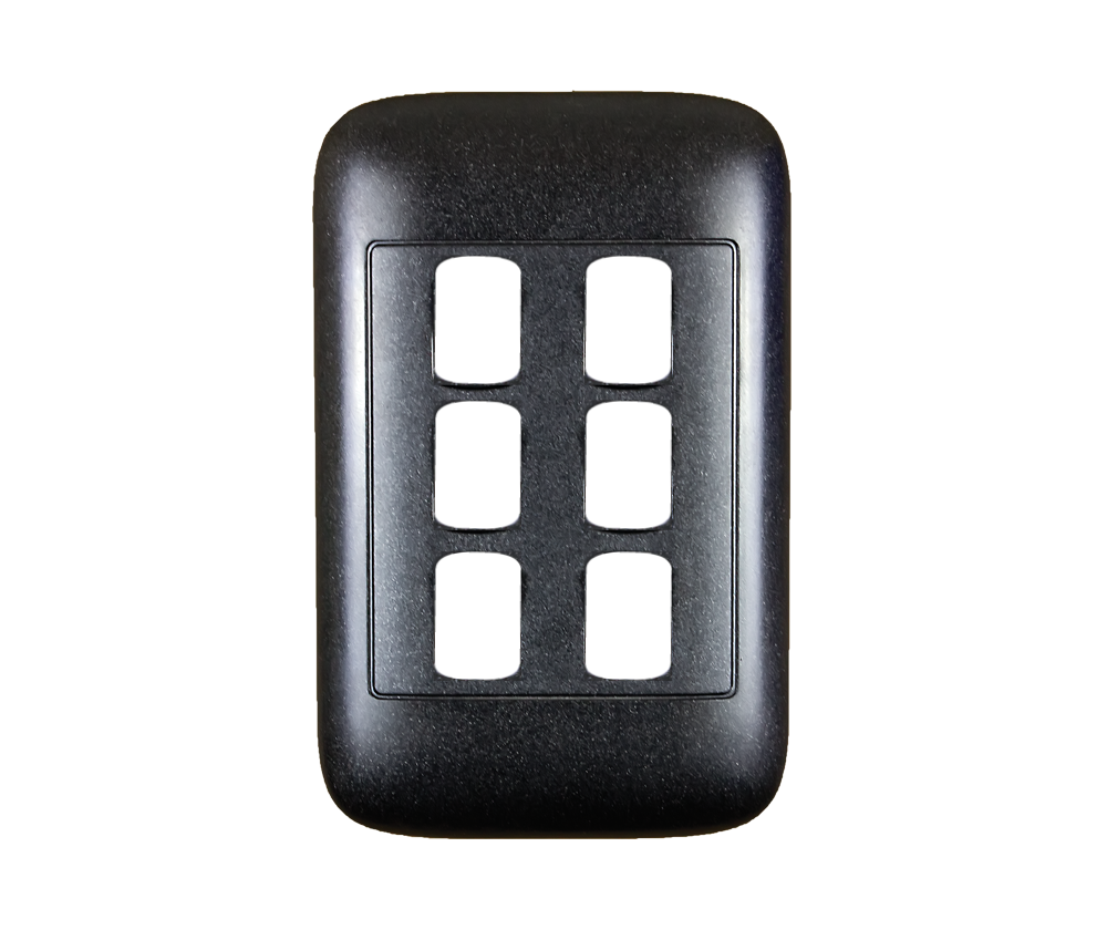 4X2 6 Lever Black Yoke – Maple Leaf Electrical Supplies