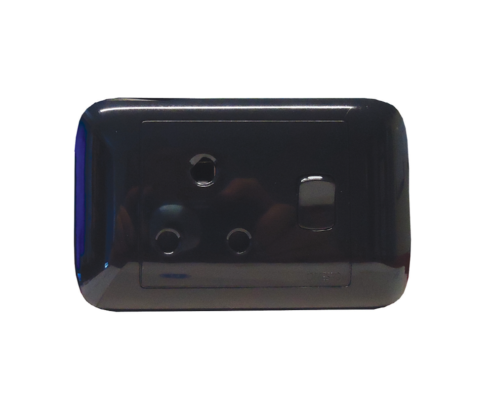 4X2 Black Dedicated Switched Socket – Maple Leaf Electrical Supplies