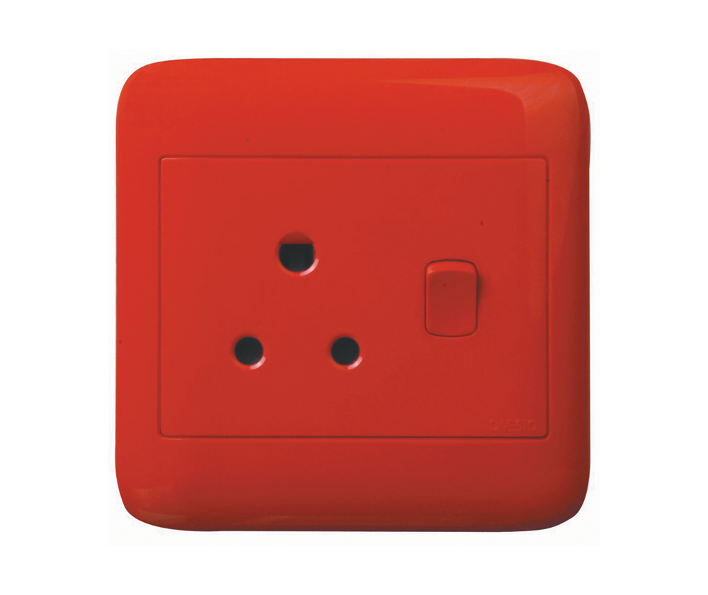 4X4 Red Dedicated Single Switched Socket – Maple Leaf Electrical Supplies