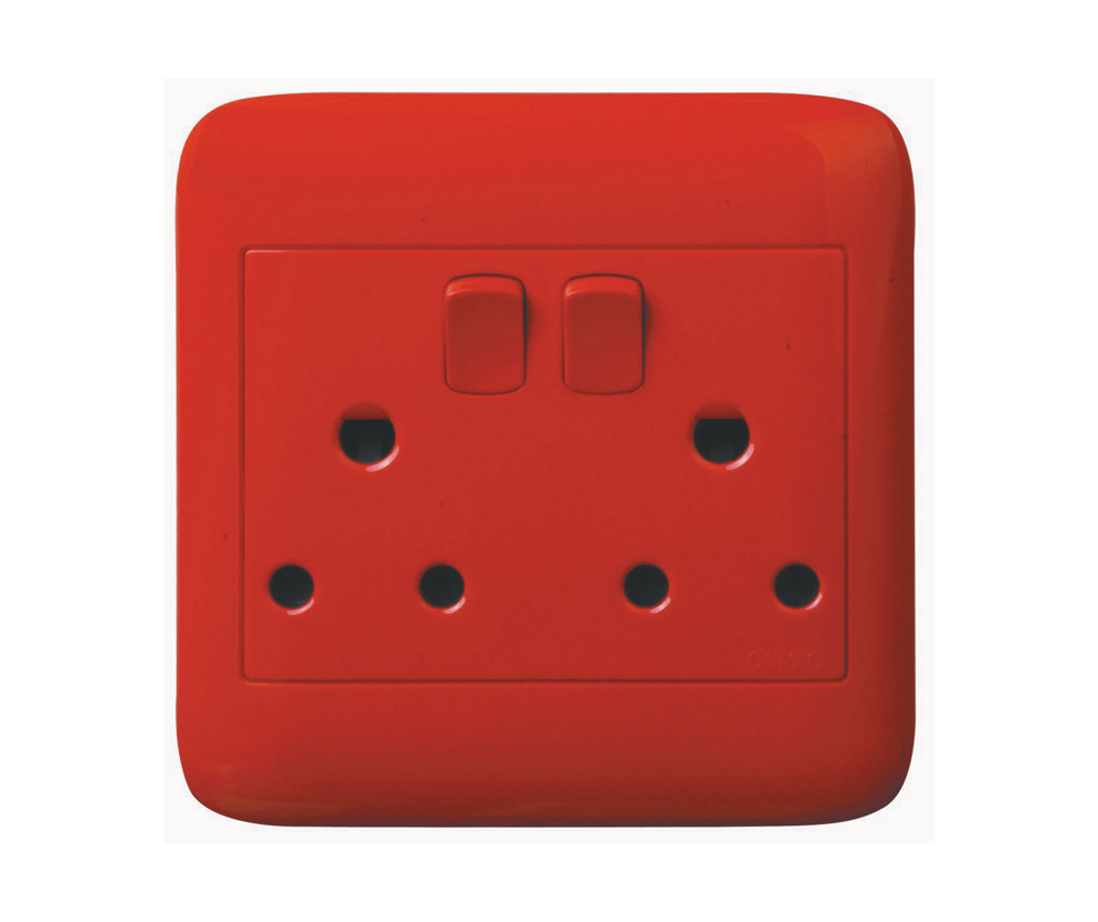4X4 Red Dedicated Double Switched Socket – Maple Leaf Electrical Supplies