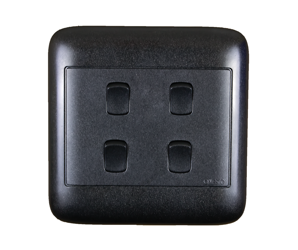 4X4 4 Lever 1 Way Black Switch – Maple Leaf Electrical Supplies
