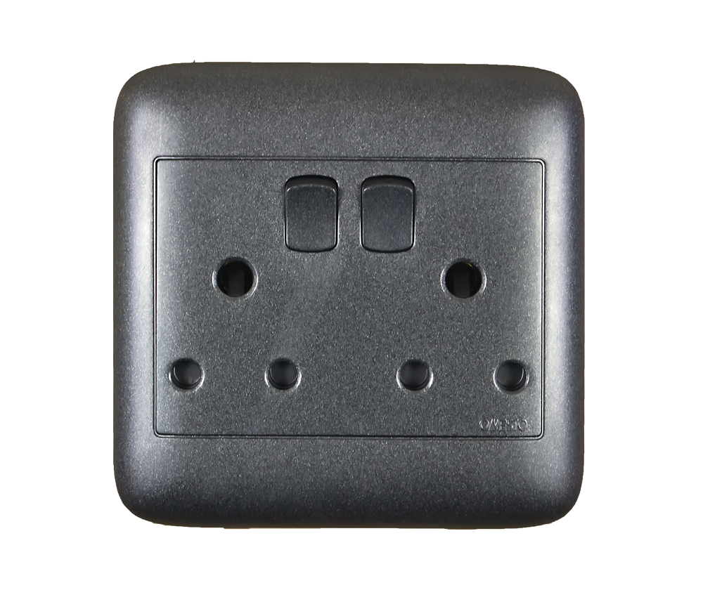 4X4 Double Black Switch Socket – Maple Leaf Electrical Supplies