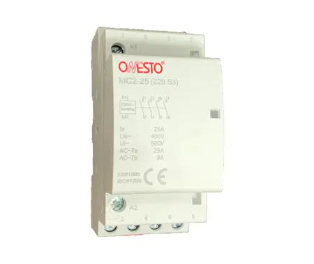 36mm Din Rail Modular Contactor - 2 NO + 1 NC Auxiliary - 3 Pole ...